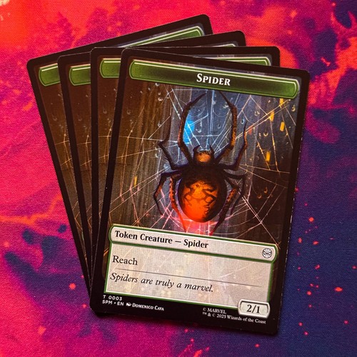 4x Spider Token MTG T 0007 Marvel's Spider-Man Spiderman Spider Man ...