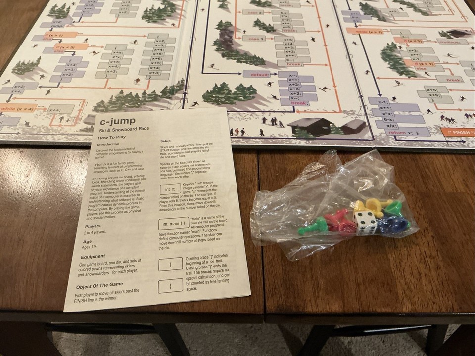 2005 C-Jump Computer Programming Board Game Ski & Snowboard Race 100% ...