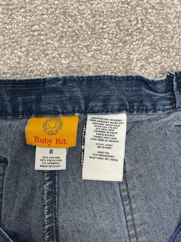 Ruby Rd. Jeans Women 8 Blue Denim Side Elastic Straight Leg Casual ...