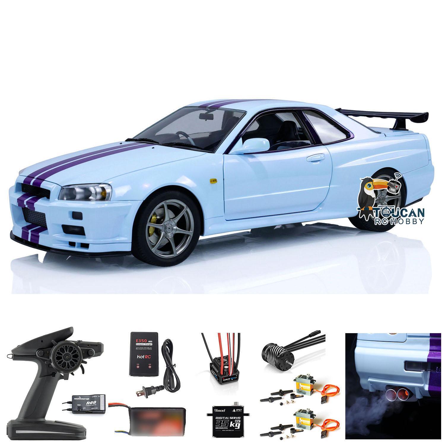 US Stock Capo 4WD 1/8 Racing Car 4x4 High Speed Metal RTR R34 Drift RC ...