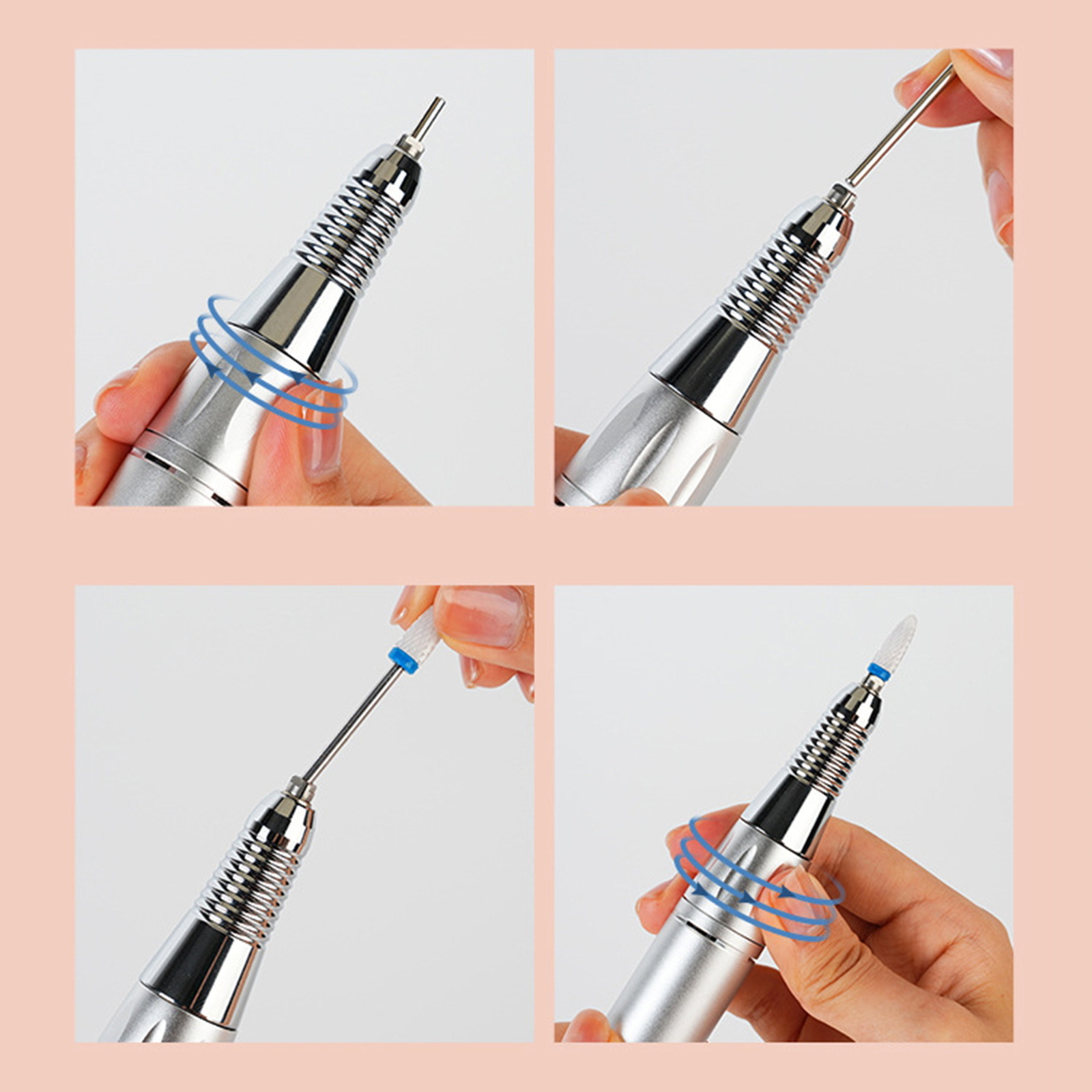 Electric Nail Buffer Drill Set with 6 Bits for Manicure Supplies Usb | eBay