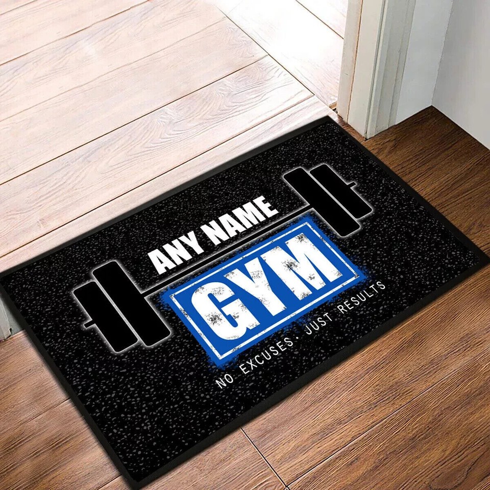 Personalised Home Gym work out room door mat - Door mat Gym accessories ...