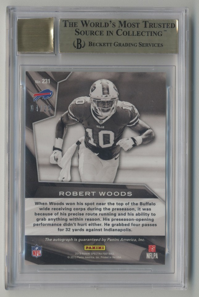 2013 Panini Spectra Rookie SIgnatures Red Robert Woods 04/25 #231 ...