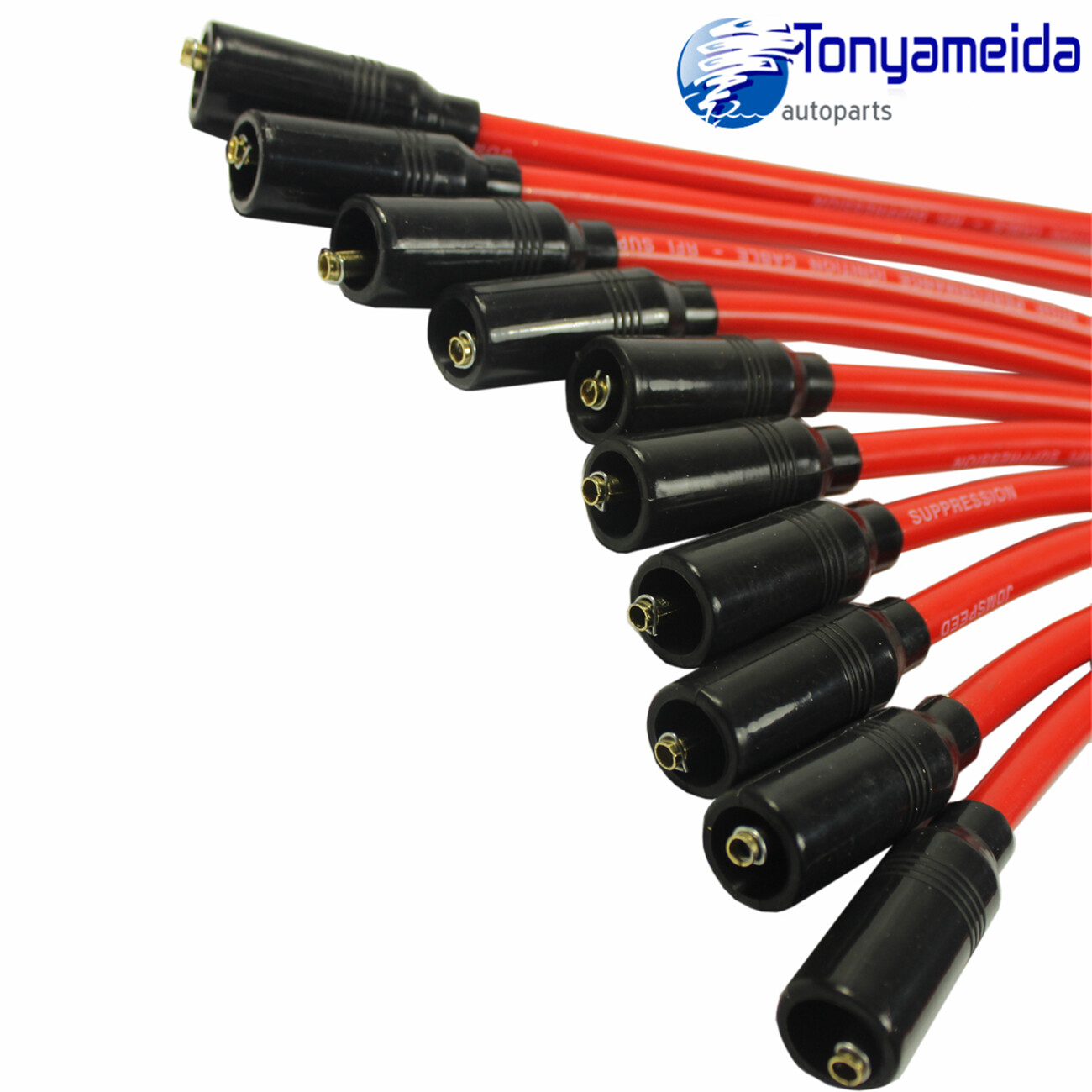 10.2MM NEW RED SPARK PLUG WIRES SET for 92-96 CHEVROLET CORVETTE LT1 5. ...