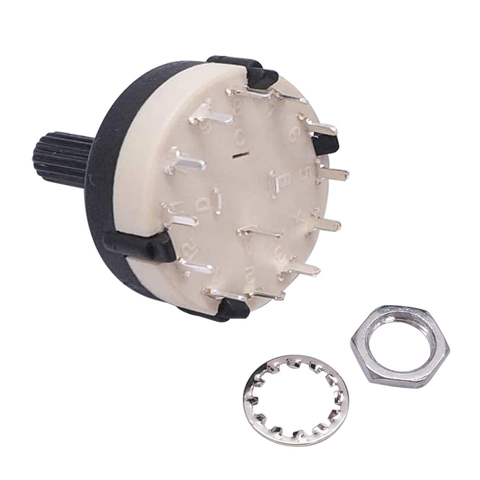 Rotary Switch 4-Pole 3-Position Single Deck with 3 Knobs for Channel ...