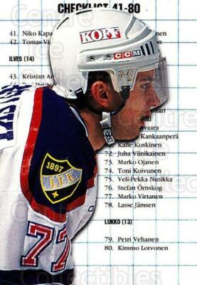 1999-00 Finnish Cardset #2 Brian Rafalski, Checklist | eBay