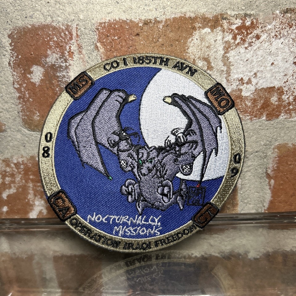 ARMY Operation Iraqi Freedom Co 1 185th Aviation Patch NOCTURNALLY ...