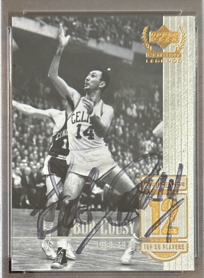 1999 UD Upper Deck Bob Cousy Signed PSA DNA Certified Autograph Boston ...