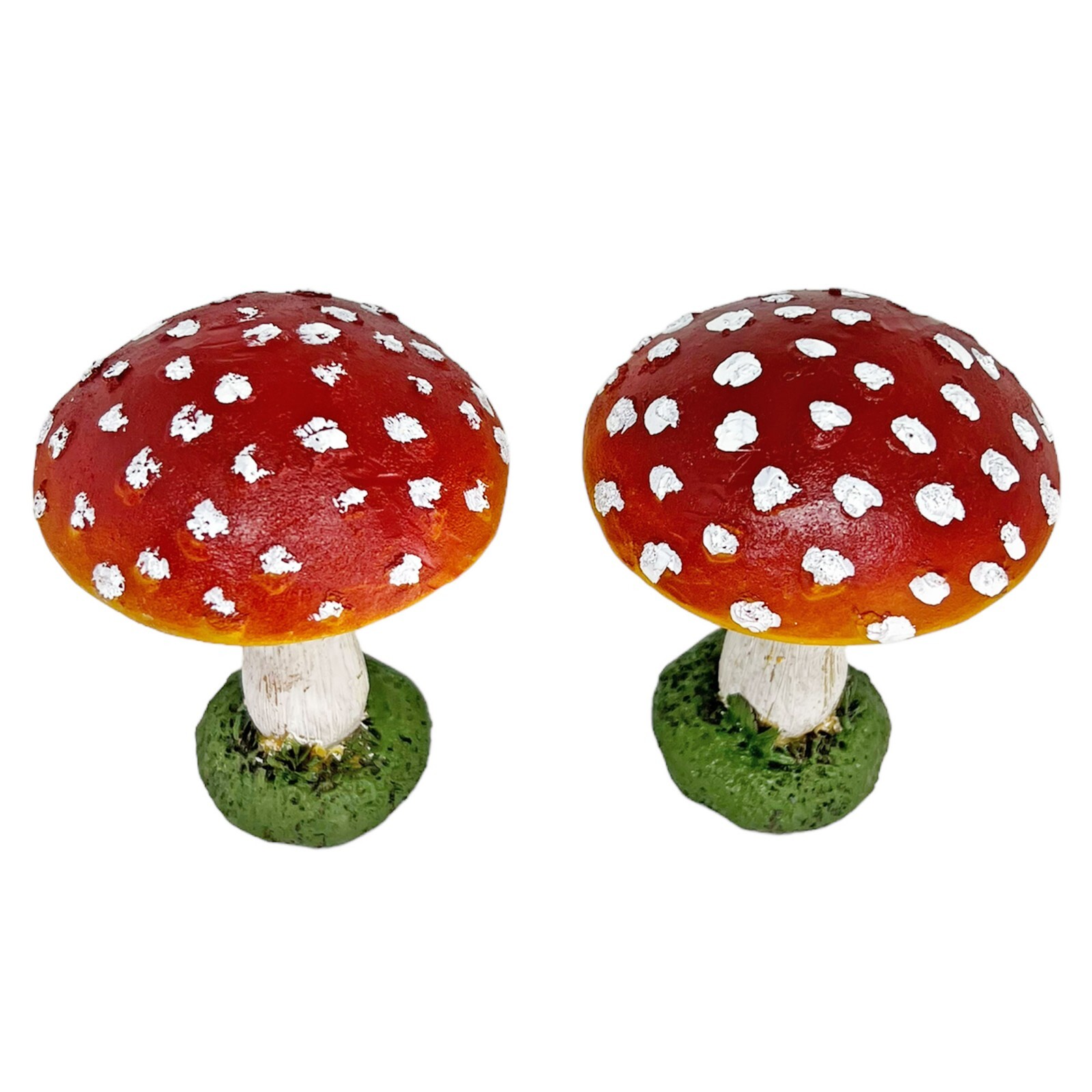 Pair Garden Mushroom Ornaments Fairy Garden Toadstools Outdoor ...
