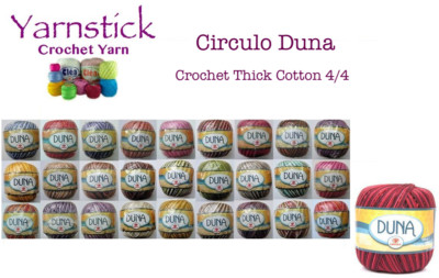 Circulo DUNA 4/4 Crochet Cotton Thick Thread Yarn Solid and Random 100g ...