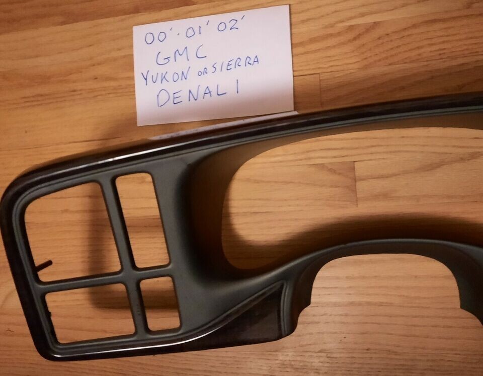 🔥 00-02 DENALI GMT 800 WOOD LOOK Dash Trim Bezel OEM 1.5 Din Gauge ...
