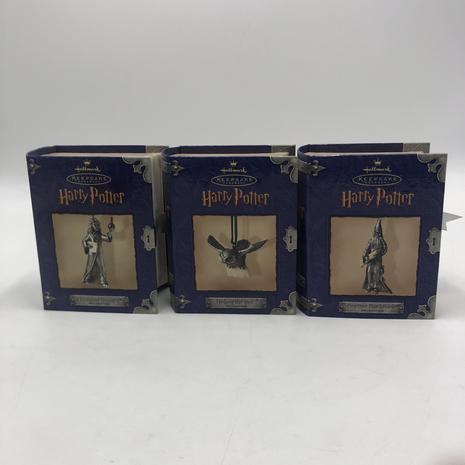 Lot of 3 Hallmark Ornament Harry Potter Dumbledore Owl Granger Pewter ...