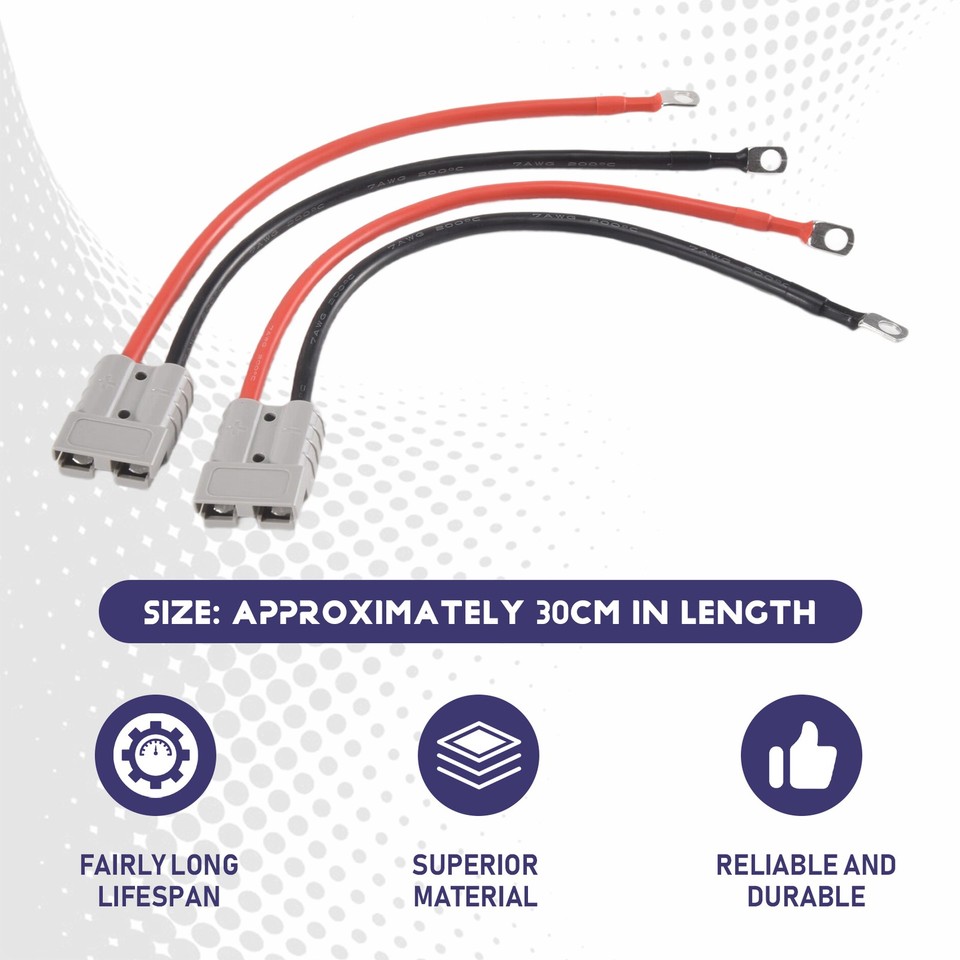Kit de Connecteur 50A Prise Câbles de Batterie de Calibre 8 de 30 cm ...