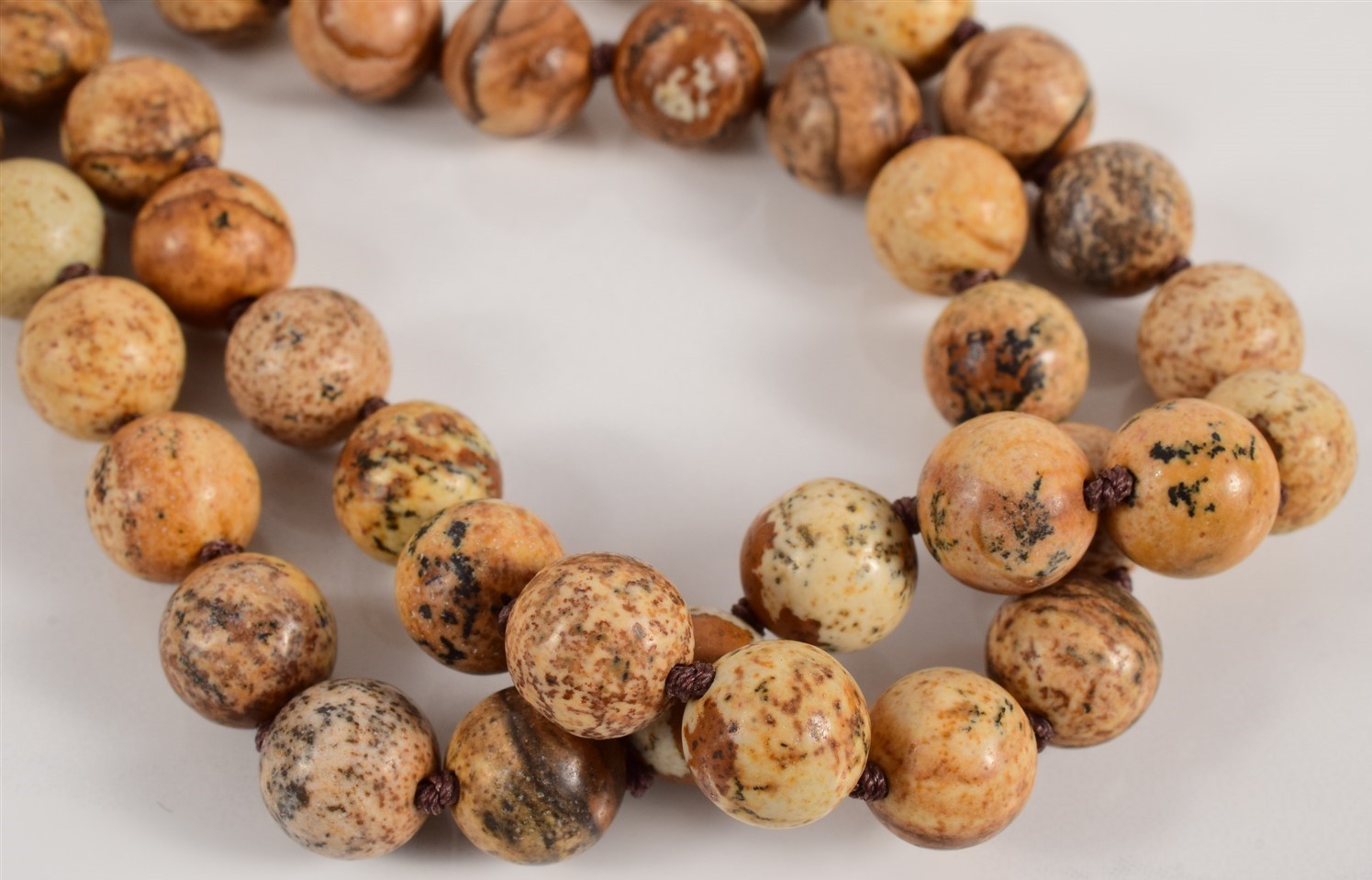 20" Egyptian Ankh Light Sandstone Jasper Pendant Beaded Necklace | eBay