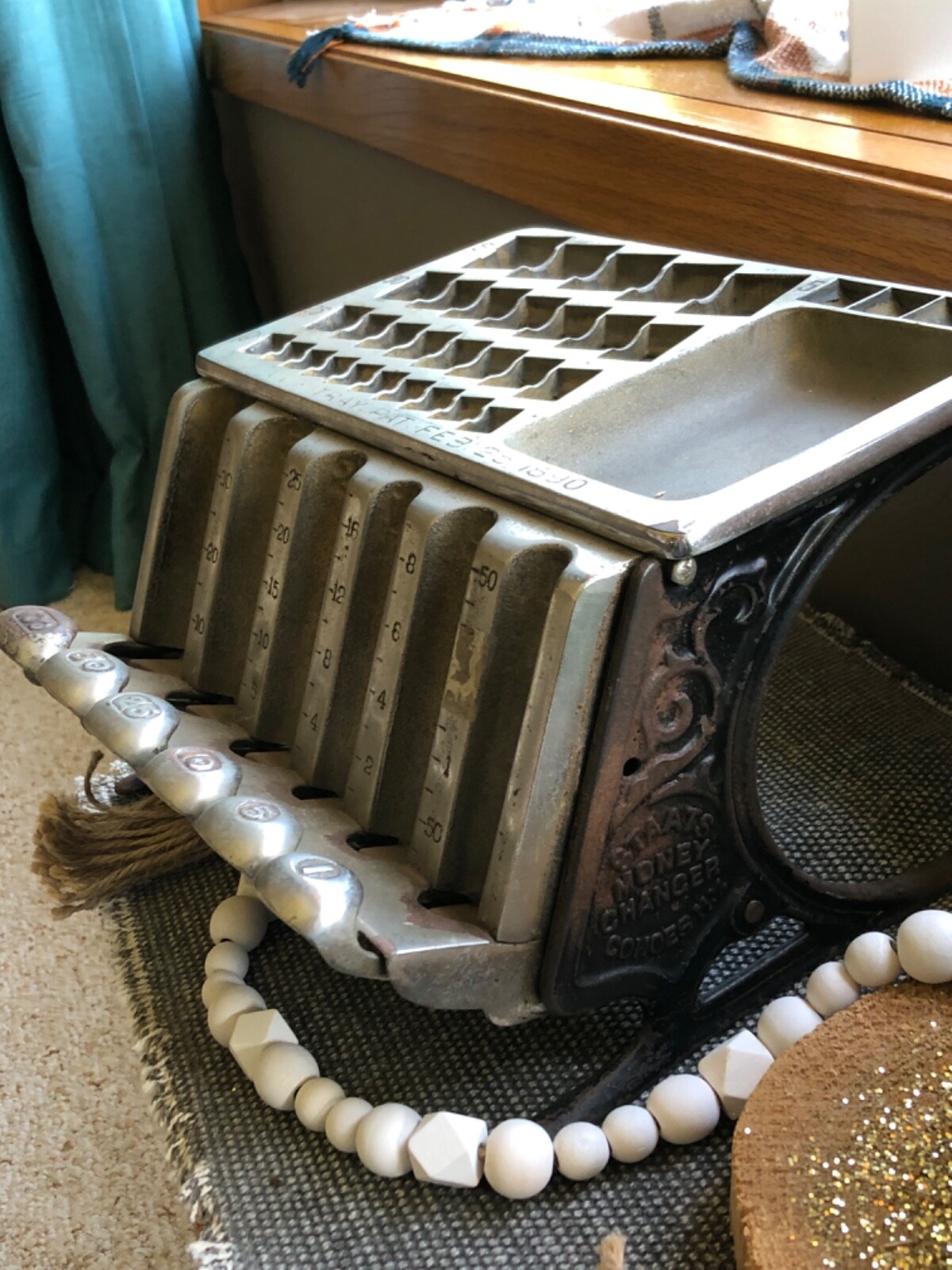 Antique 1890 STAATS Money Changer Coin Counter w/ Silver Dollar Slot ...