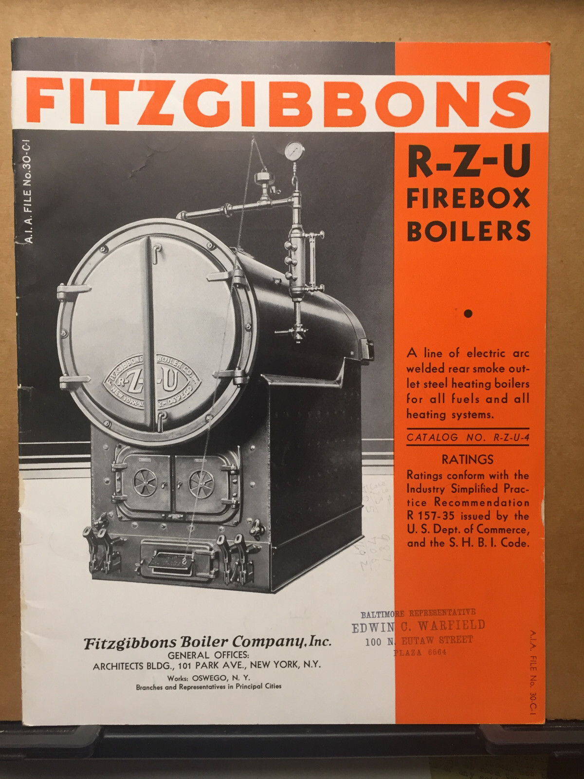 Vtg Fitzgibbons Boiler Co Catalog 1937 Firebox Furnace Gas Oil Coal ...
