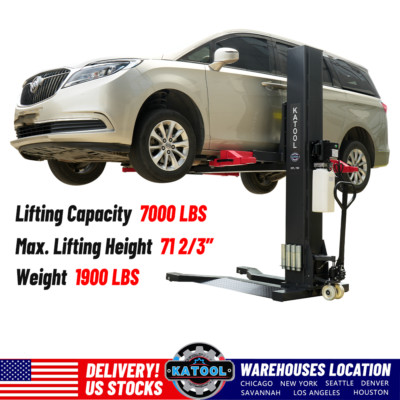7000lbs Single Post Lift 110v Hydraulic Portable Lift Single Post Auto ...