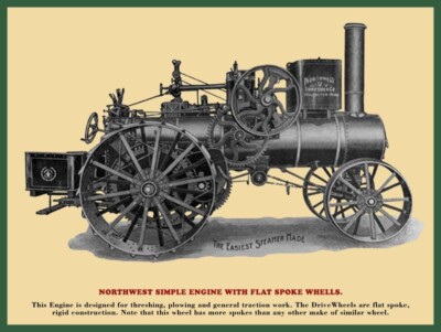 1906 Northwest Simple Steam Traction Engine New Metal Sign: 9x12" Ships ...