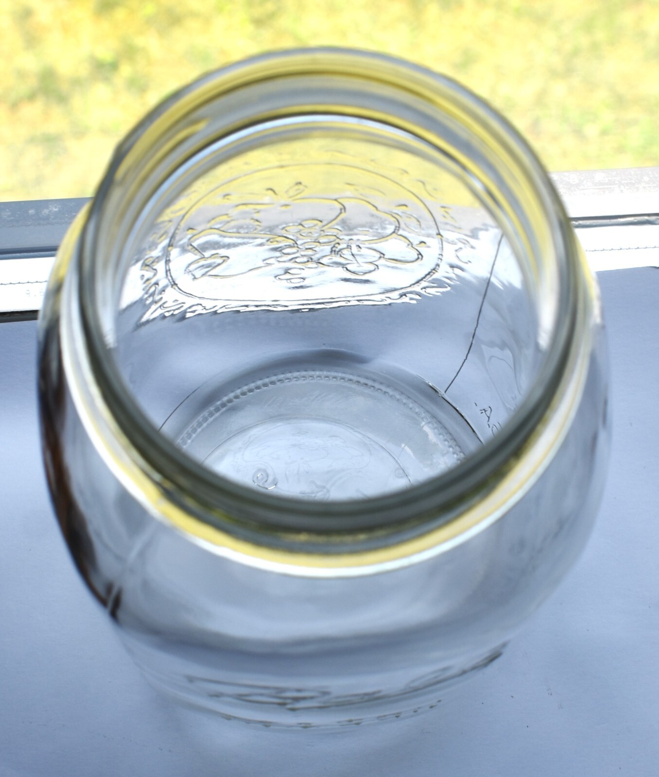 Vintage Ball Mason Jar Embossed Sculpted Fruit Canning 62A Ball ...