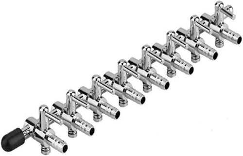 Aquarium Fish Tank 8-Way Air Pump Control Valve Manifold Taps Silver ...