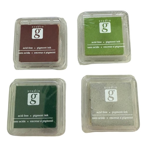 Studio G Set Of 4 Acid Free Pigment Ink Pads Green Silver Brick Red | eBay