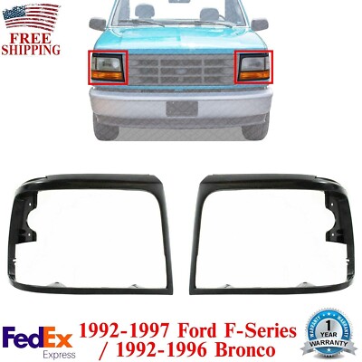 NEW Front Headlight Door Primed Pair For 1992-97 Ford F-Series / 1992 ...