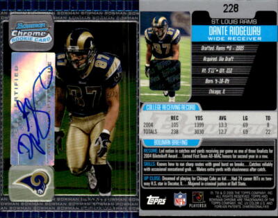 2005 Bowman Chrome #228 Dante Ridgeway AU B RC - NM-MT | eBay