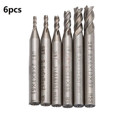 Tool End Mill 2-6mm Side milling End mills Useful 6PCS Heavy duty Set ...