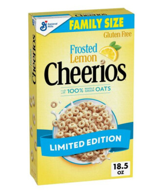 Frosted Lemon Cheerios Cereal, Gluten Free, Limited Edition, Family ...