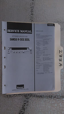 Sansui r-303 L service manual original repair book stereo receiver ...