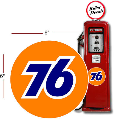 (UNIO-1) 6" UNION 76 GASOLINE GAS PUMP OIL TANK DECAL by Unocal | eBay