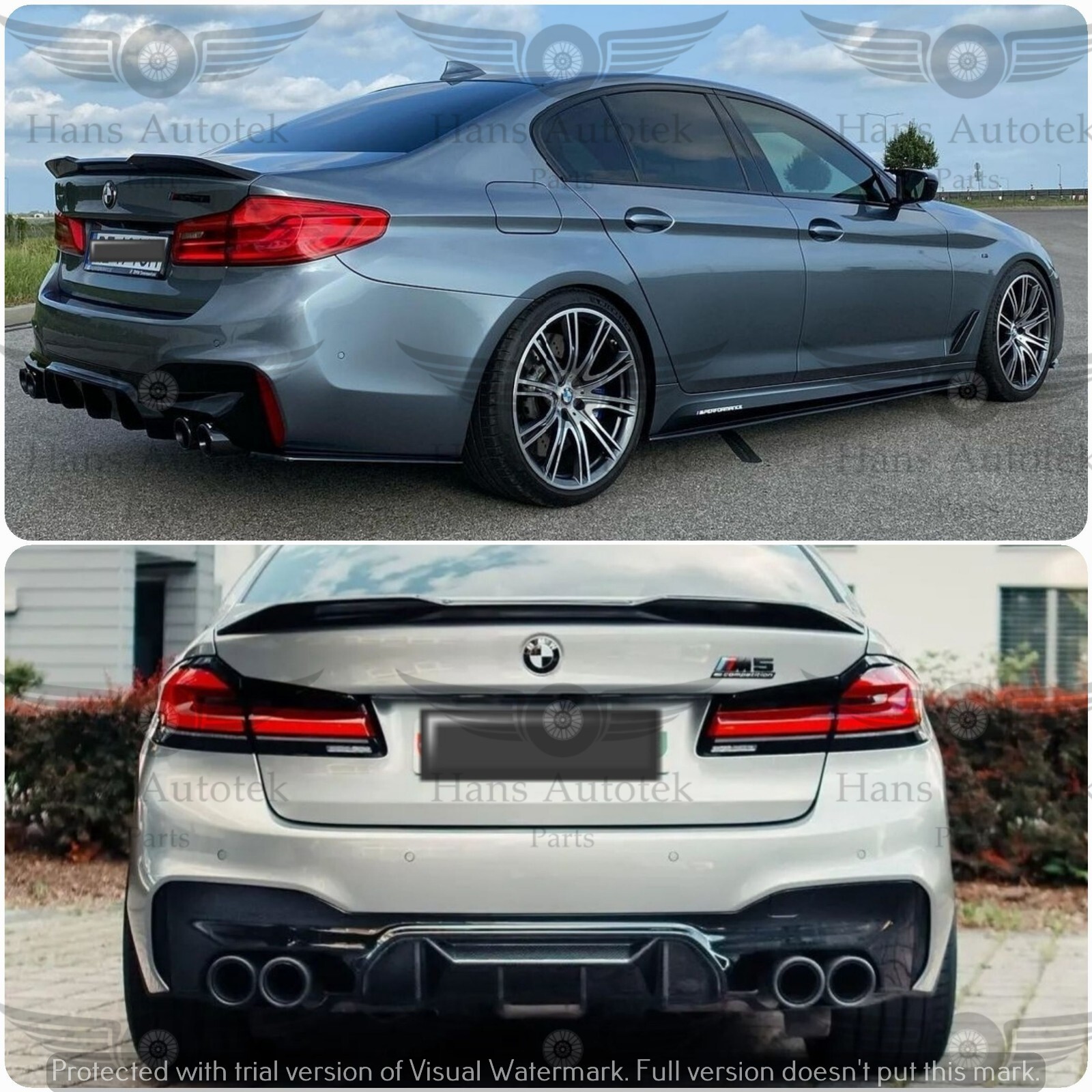 PRO CS STYLE GLOSS BLACK REAR SPOILER TRUNK FOR BMW 5 SERIES G30 F90 M5 ...