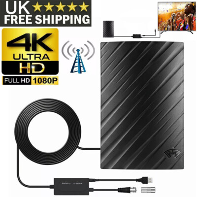 Portable Indoor TV Antenna Digital 4K HD Freeview Aerial Ariel Signal ...