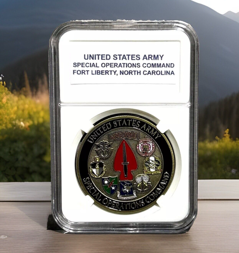 US Army Special Operations Command Challenge Coin Sine Pari-🌟CASE ...
