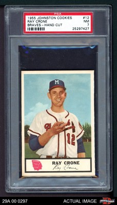 1955 Johnston Cookies #12 Ray Crone Braves PSA 7 - NM | eBay