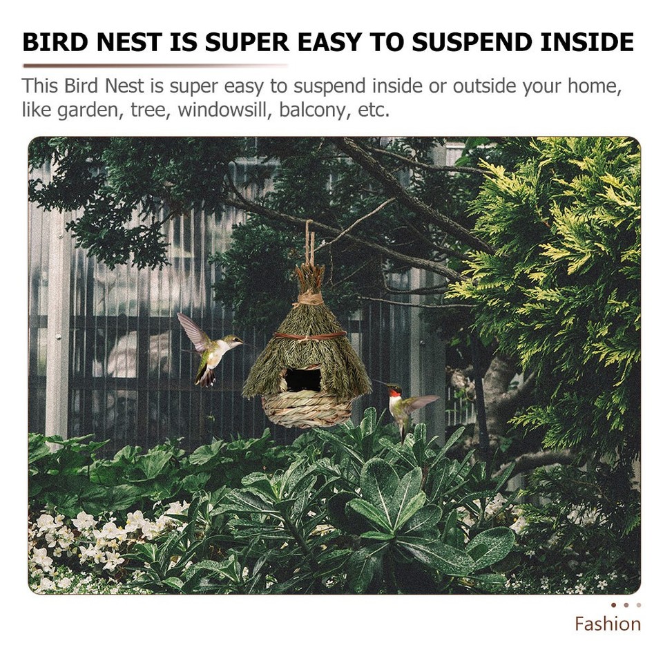 Finch Nest Bird Houses for outside with Pole Grass Breeding Nests ...