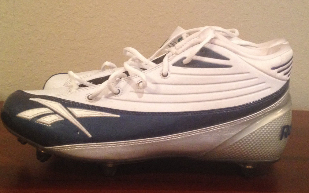 NFL Reebok RB 504 KTS 20-137458 Blue/White Silver Football Cleats Mens ...