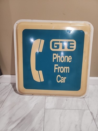 GTE Phone From Car Sign Man Cave Vintage Rare | eBay