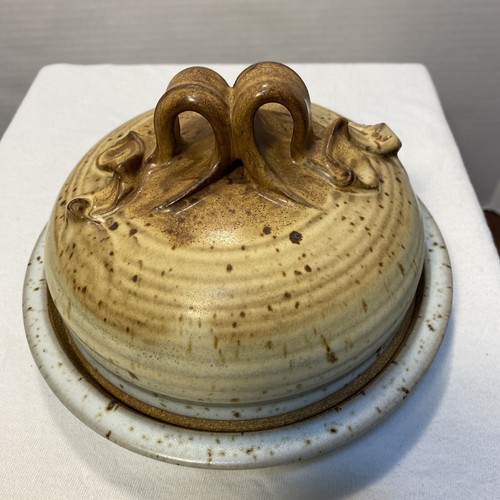 Signed Thomas Reece Studio Pottery Covered Dish Dome Cheese Butter ...