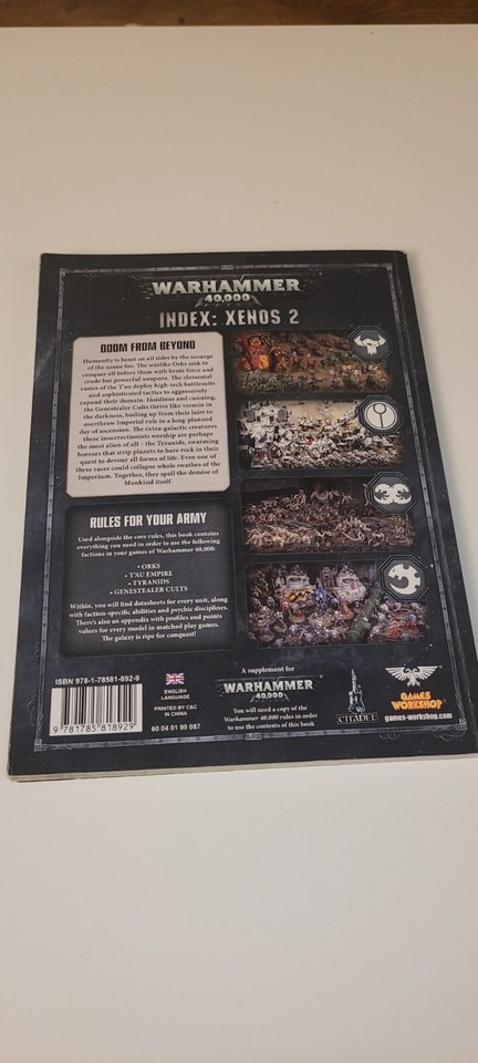 Index Xenos 2 Games Workshop Warhammer 40k WH40K 8th Edition Paperback ...