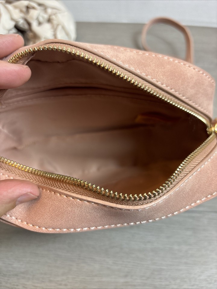 Crossbody Suede Woman’s Purse Pink Mauve Color Inside Pockets Party ...