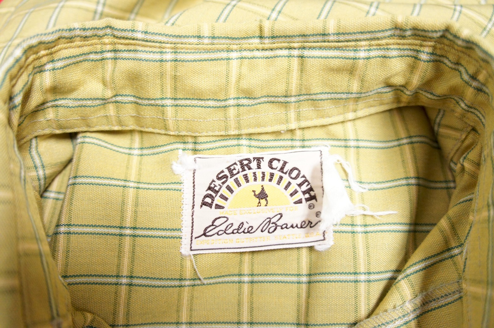 Vintage 1970s Eddie Bauer Desert Cloth Mustard Plaid … - Gem