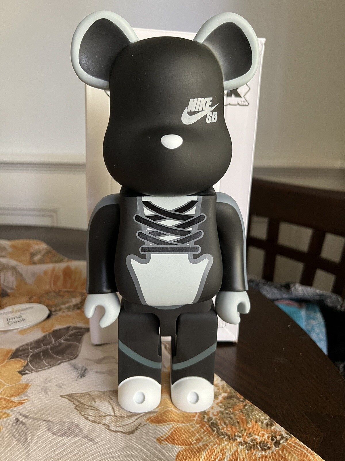 Black And Grey Nike Dunk Shoe Bearbrick 400% SB Be@rbrick 11” Same Day Ship