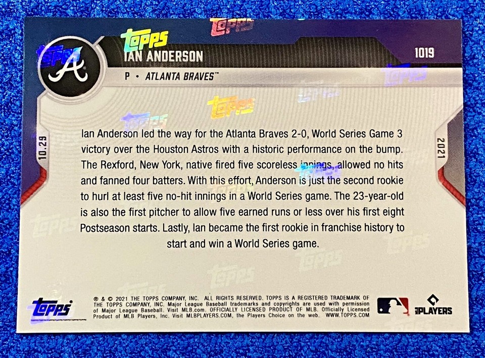 Braves IAN ANDERSON Sets World Series Record as ROOKIE, Must Read Back ...