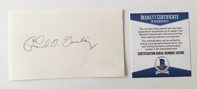 Charlie O Finley Signed Autographed 3x5 Card BAS Beckett Certified ...