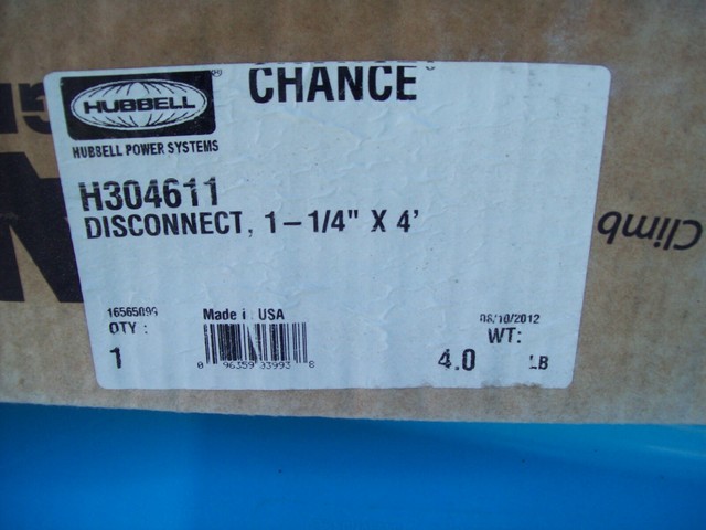 HUBBELL AB CHANCE HOT STICK DISCONNECT STICK 1-1/4" ' -# H304611 for ...