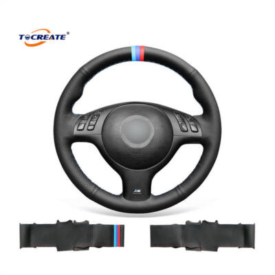 Genuine Leather Steering Wheel Cover for BMW E36 E46 E45 5 Series E39 M3 #TBAG | eBay