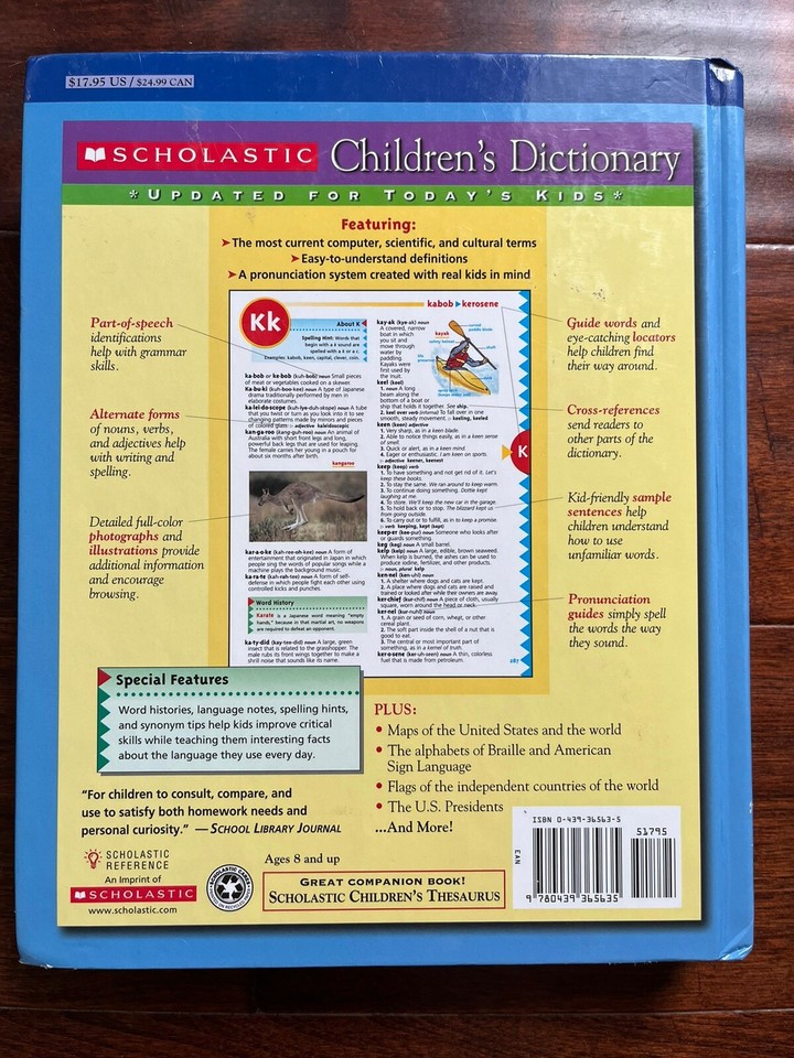 Scholastic Children's Dictionary (2002, Hardcover) | eBay