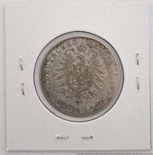 1876-A Germany Wilhelm I 2 Mark 28mm Silver Coin | eBay