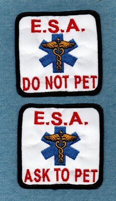 E.S.A. - Emotional Support Animal - service dog vest patch | eBay